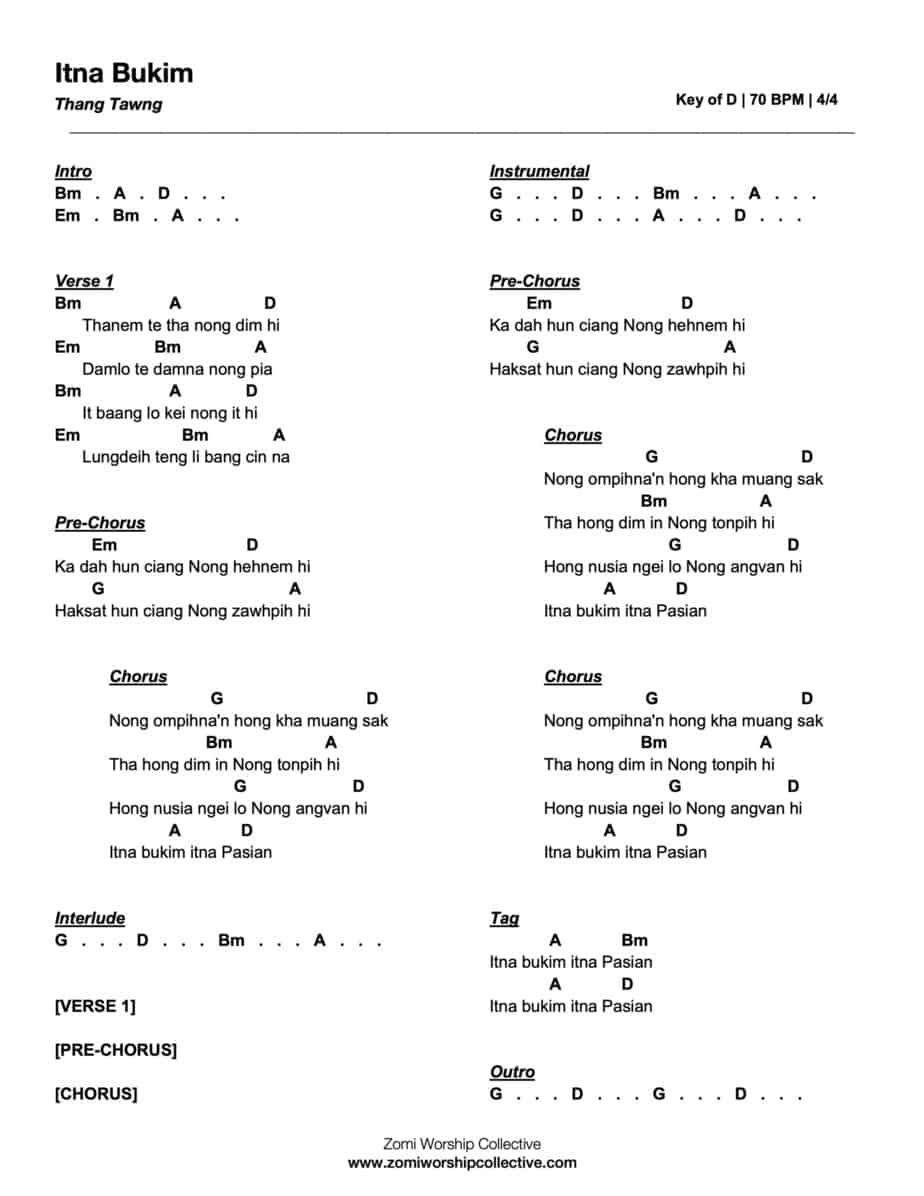 Itna Bukim » Zomi Worship Collective